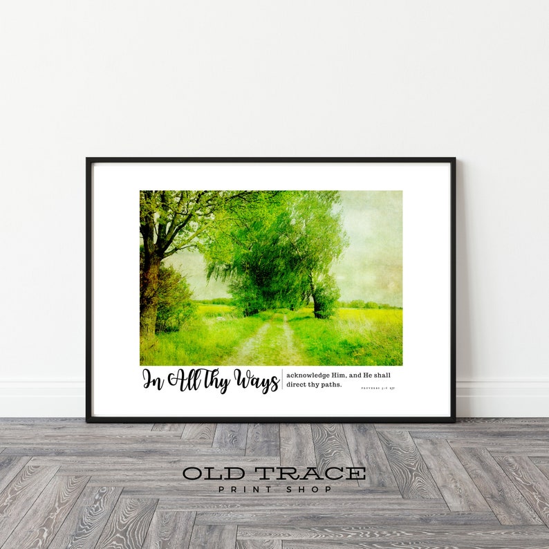 He Will Direct Paths Proverbs 3:6 Christian Bible Verse Vintage Wall ...