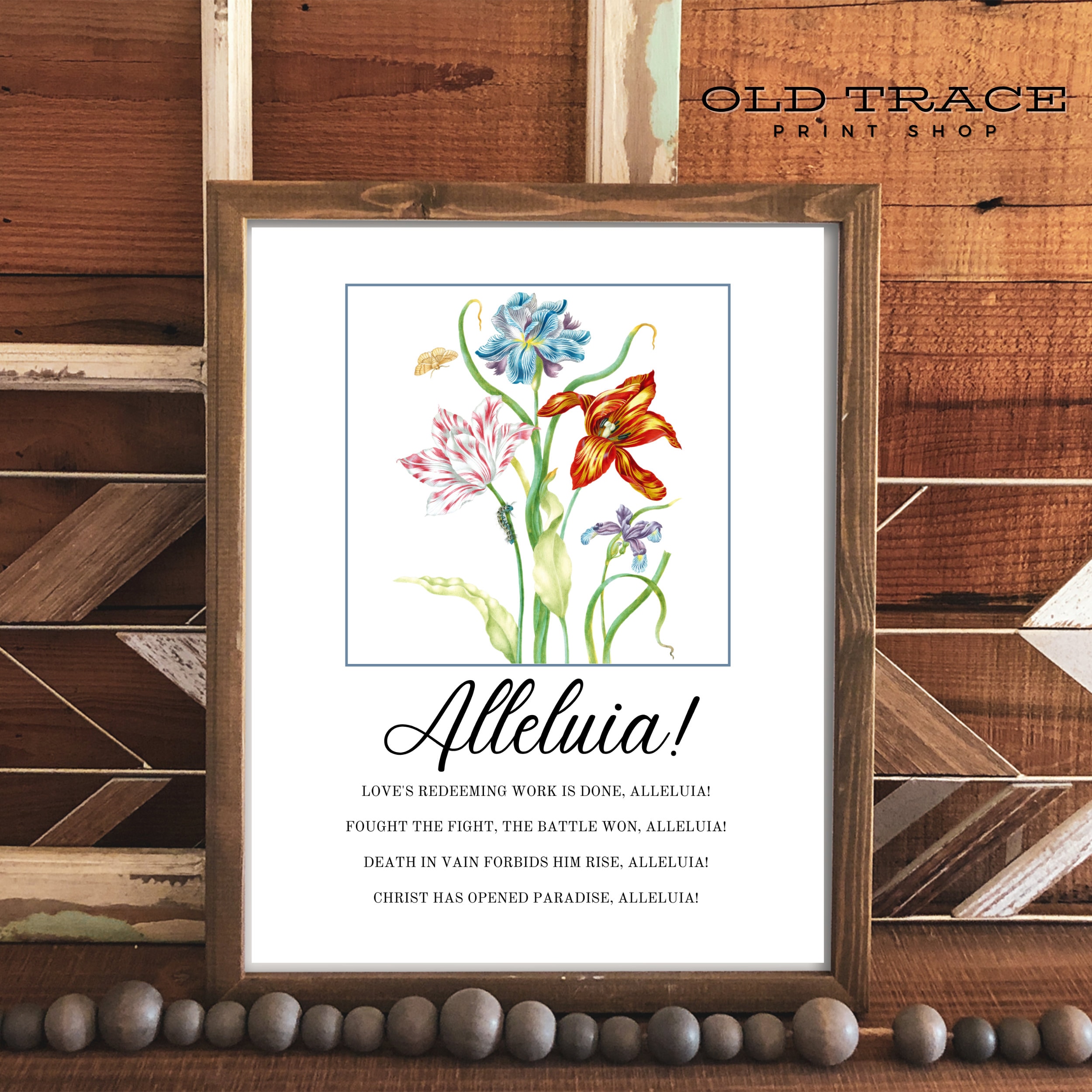 Lilies Alleluia Christ Lord Risen Hymn God Verse Wall Art, Printable ...
