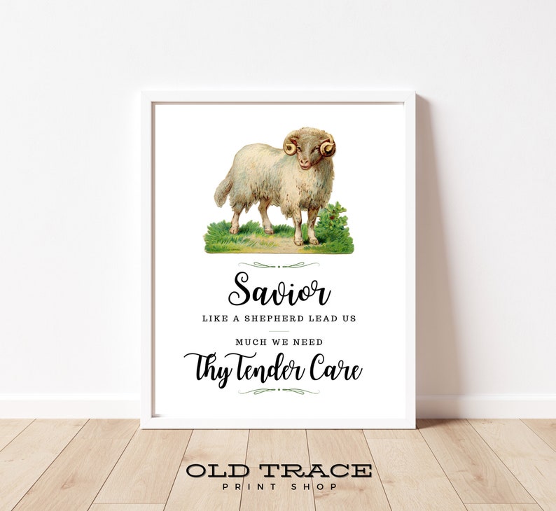 Savior Shepherd Sheep Lead Us Jesus Easter Bible Wall Art, Printable ...