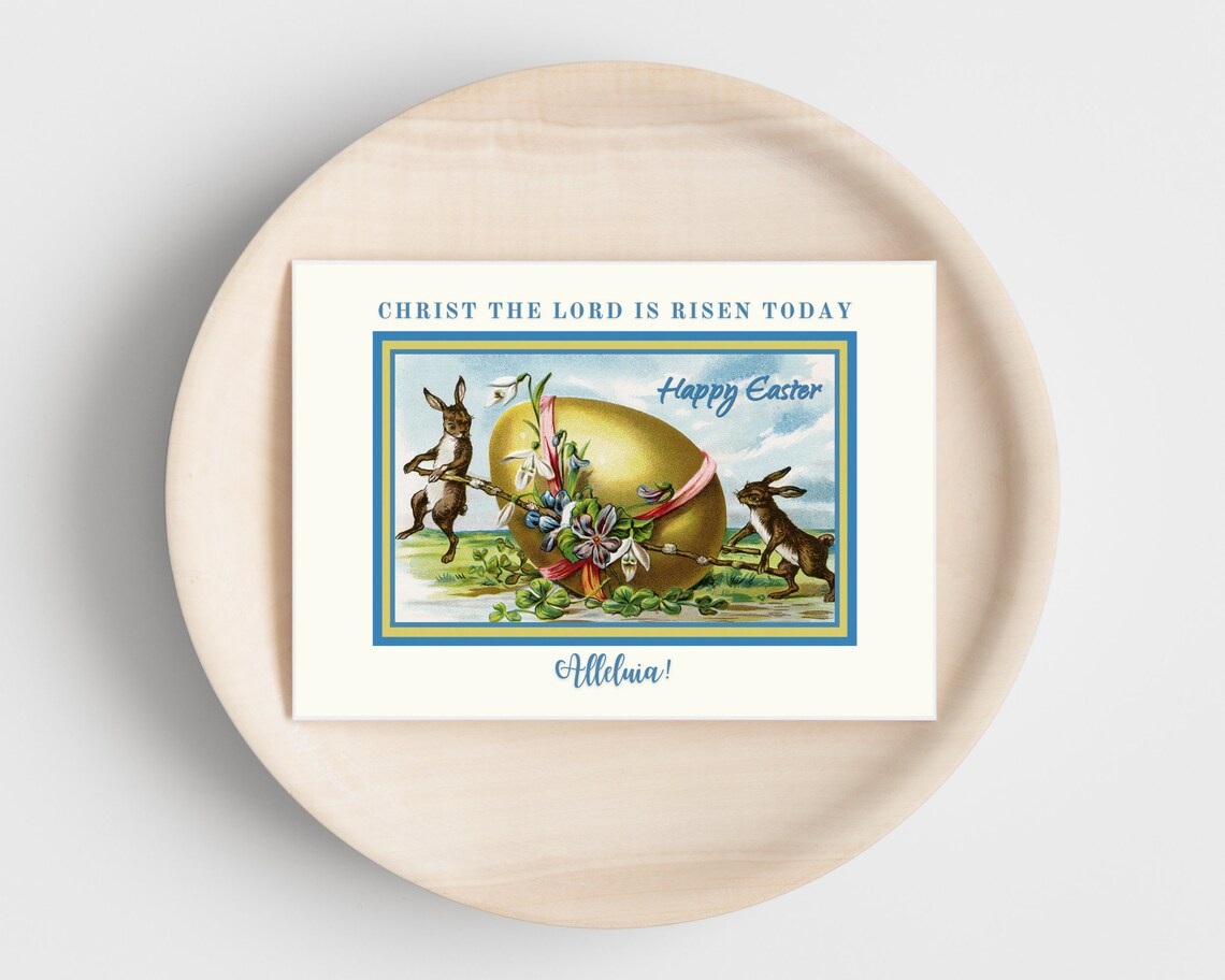 Easter Bunny Christ the Lord Christian Bible Verse Wall Art, Printable ...