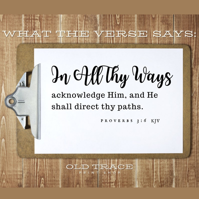 He Will Direct Paths Proverbs 3:6 Christian Bible Verse Vintage Wall ...