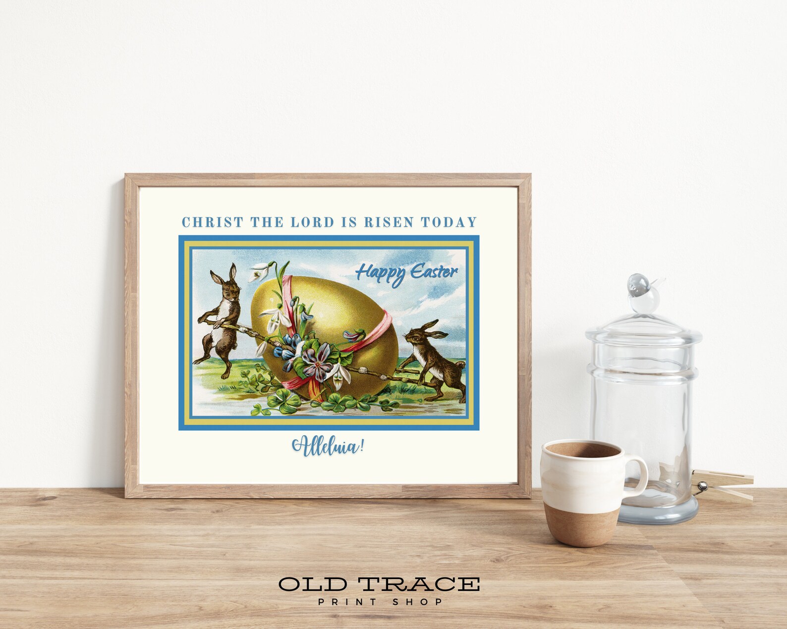 Easter Bunny Christ the Lord Christian Bible Verse Wall Art, Printable ...