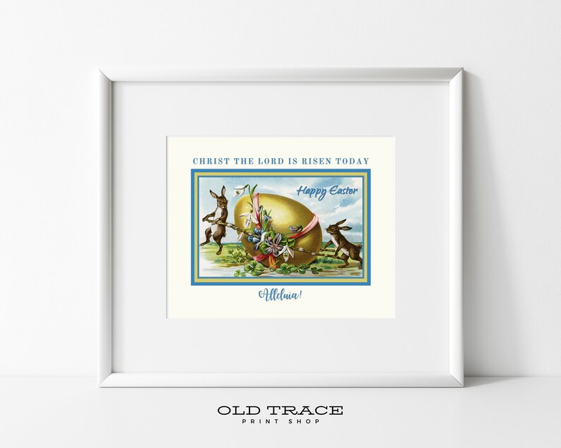 Easter Bunny Christ the Lord Christian Bible Verse Wall Art, Printable ...