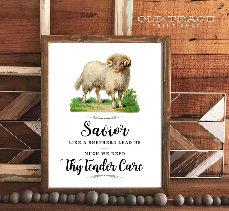 Savior Shepherd Sheep Lead Us Jesus Easter Bible Wall Art, Printable ...