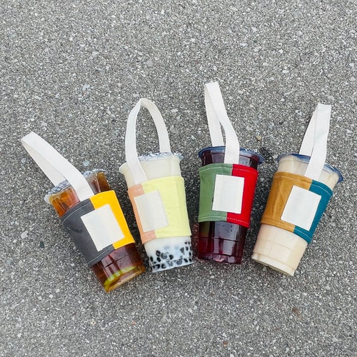 Bubble Boba Tea Cup Holder Carrier With Straw Pockets - Etsy