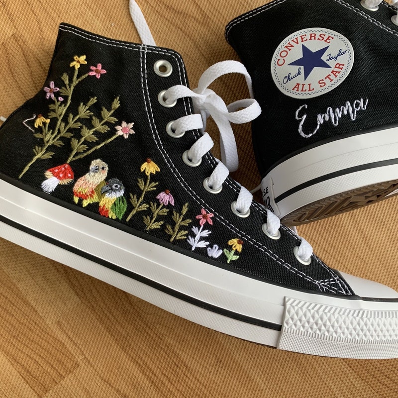 Embroidered Converse - Etsy