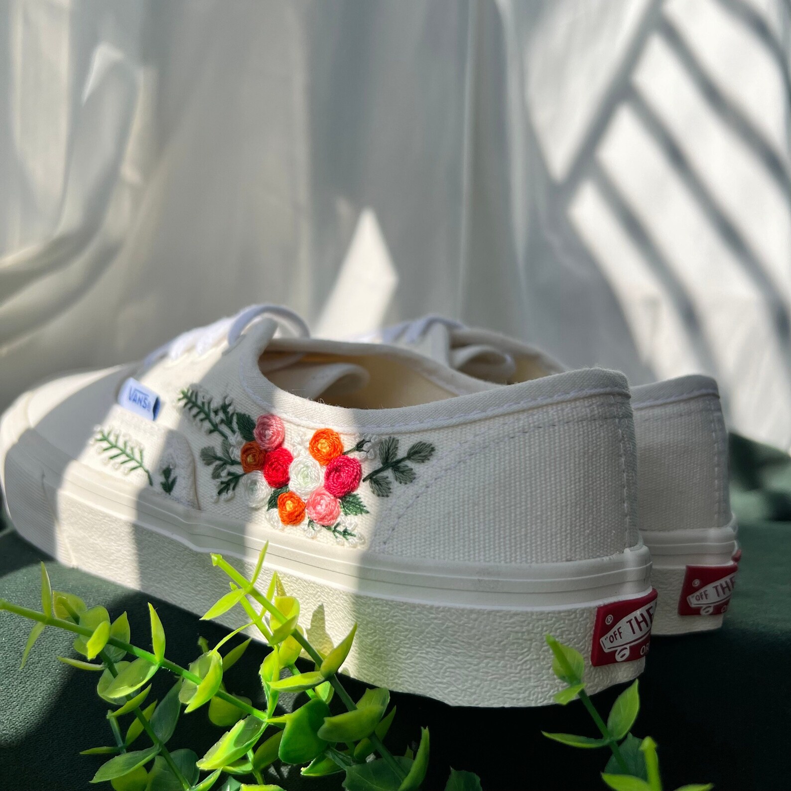 Embroidered Shoes/ Custom Vans Shoes/ Embroidered Vans Bouquet - Etsy