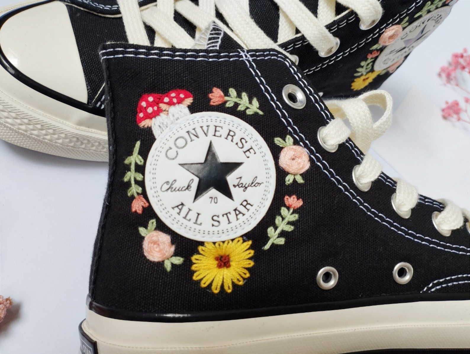 Embroidered Converse/custom Converse Mushroom/custom Pet/converse Dog ...
