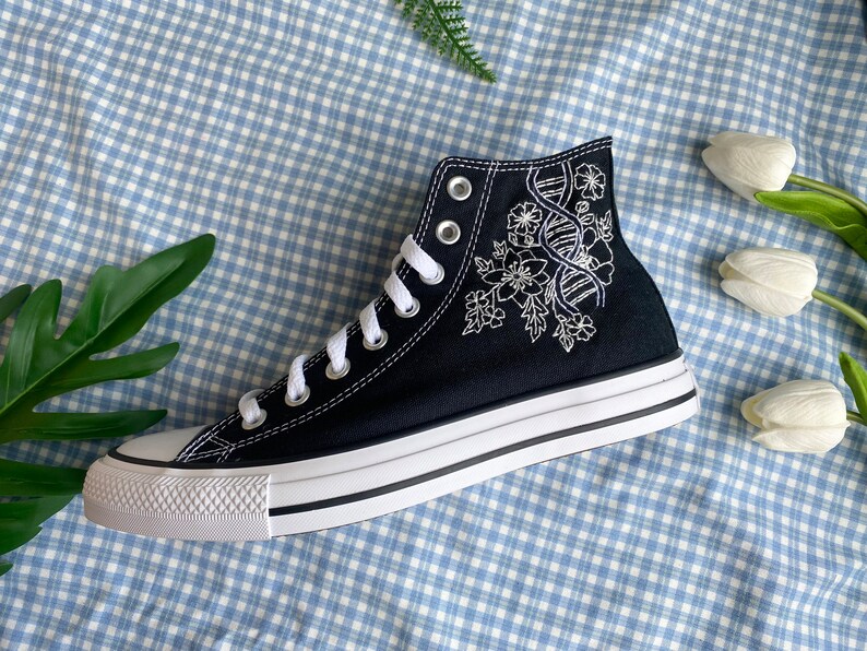 Embroidered Converse/ Converse Custom Logo Bouquets and - Etsy