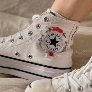 Embroidered Converse/wedding Converse Platform/custom Converse Colorful ...