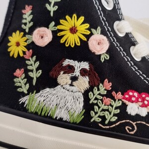 Embroidered Converse/custom Converse Mushroom/custom Pet/converse Dog ...