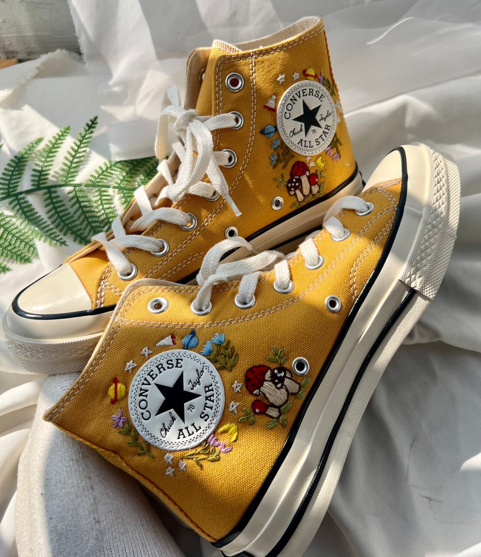 Embroidered Converse/mushroom Converse/custom Logo Mushroom Converse ...