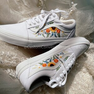 Personalized Vans/custom Vans Sunflower/embroidered Vans Colorful ...