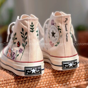 Embroidered Converse Hi Tops/converse Pet Chuck Taylor 1970s/custom Fox ...