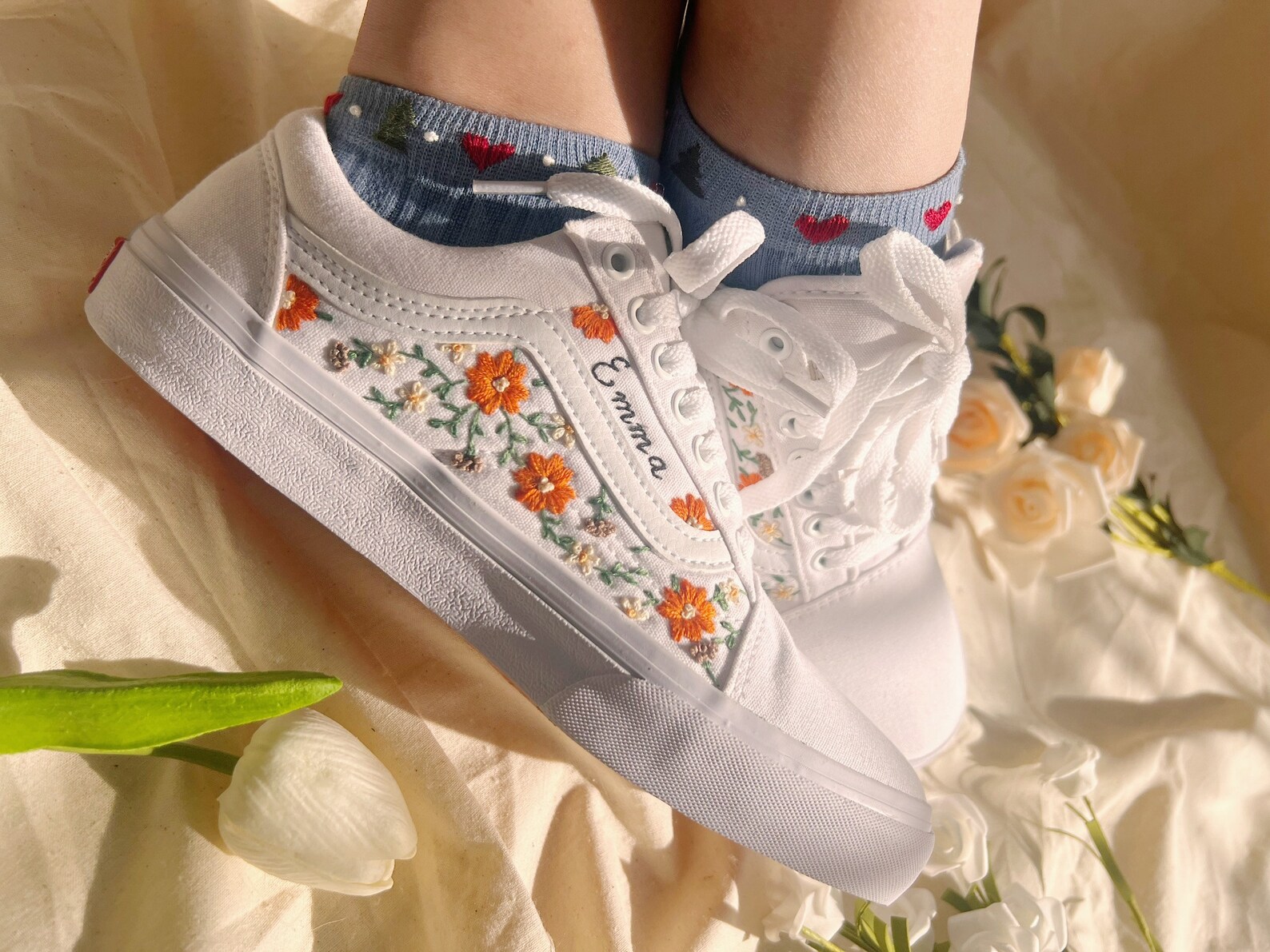 Custom Vans Shoes/ Embroidered Shoes/ Embroidered Vans Sweet - Etsy