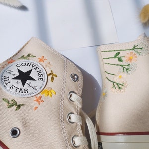 Embroidered Converse/converse High Tops Converse Floral Embroidery ...