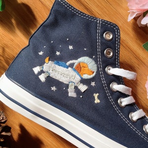 Embroidered Converse/converse High Tops Planet Dog/custom Converse ...