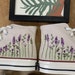 Embroidered Converse/flower Converse/converse Custom Lavender ...