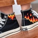 Custom Converse Chuck Taylor 1970s/embroidered Fire Converse/fire ...