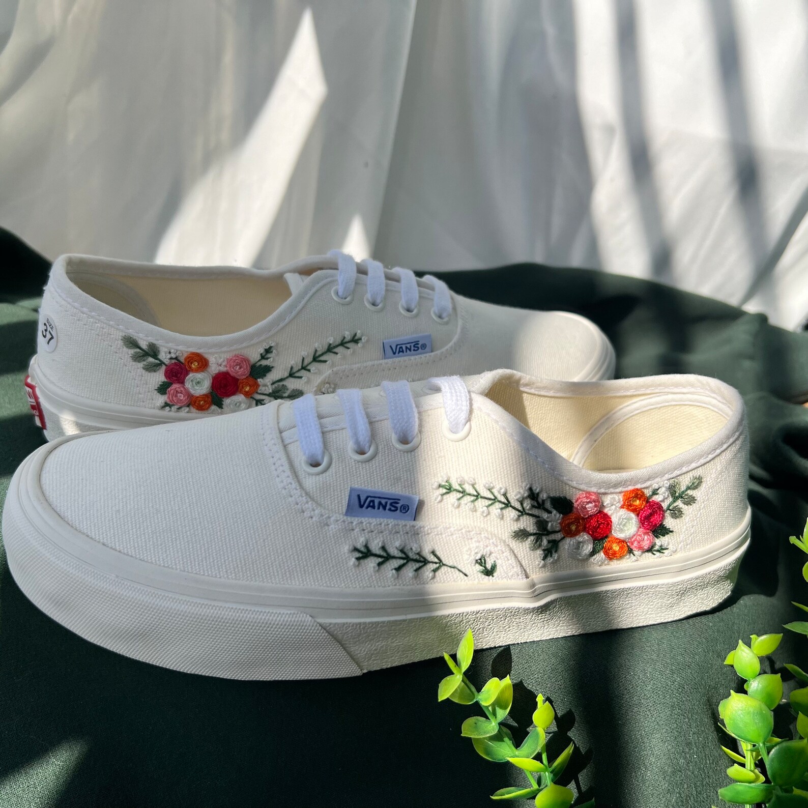 Embroidered Shoes/ Custom Vans Shoes/ Embroidered Vans Bouquet - Etsy