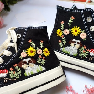 Embroidered Converse/custom Converse Mushroom/custom Pet/converse Dog ...