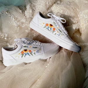 Personalized Vans/custom Vans Sunflower/embroidered Vans Colorful ...