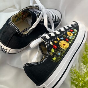 Embroidered Converse/ Flower Converse/ Converse Low Tops Flower ...