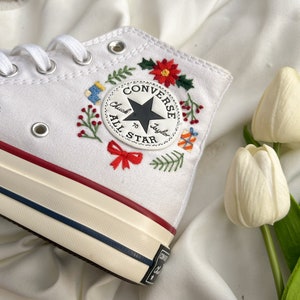 Embroidered Converse/ Converse Hi Tops Car and Tree Embroidery ...