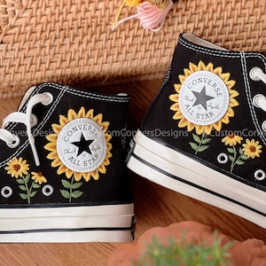 Floral Converse/ Embroidered Converse/ Converse High Tops the Hill of ...