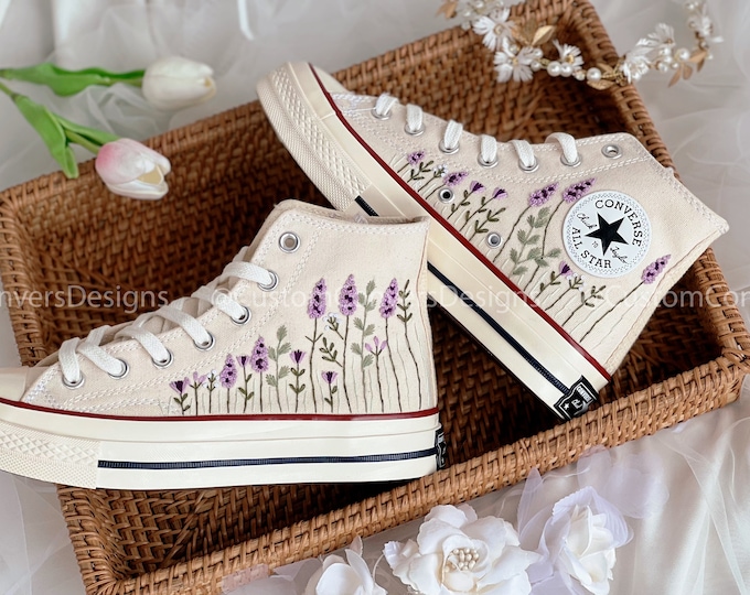 Custom Converse Chuck Taylor Daisy Flower Embroidered Converse Shoes ...