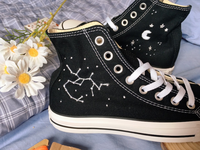 Embroidered Converse/ Converse Custom Constellation Embroidery ...