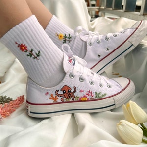 Embroidered Converse Chuck Taylor Low Tops/custom Low Converse Mermaids ...