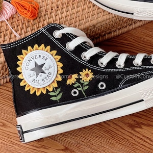 Floral Converse/ Embroidered Converse/ Converse High Tops the Hill of ...