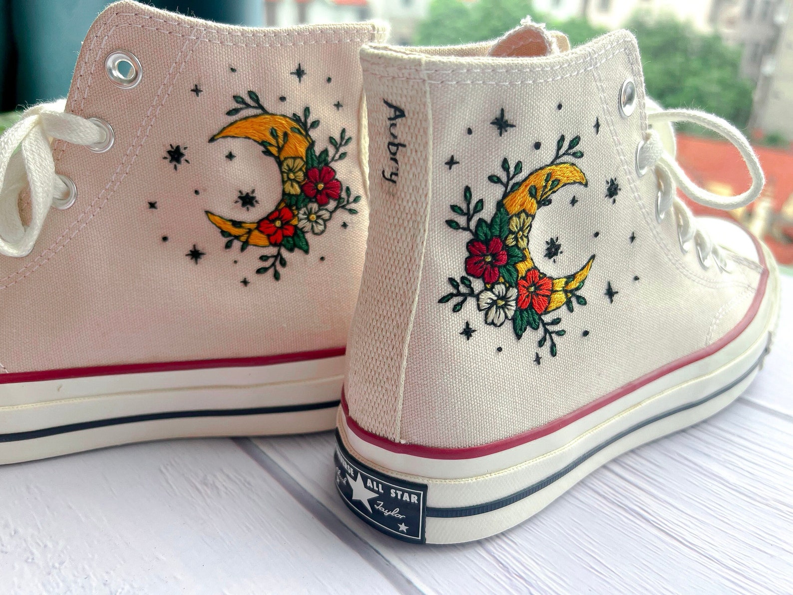 Converse High Tops Custom/ Converse Chuck Taylor 1970s Embroidery ...
