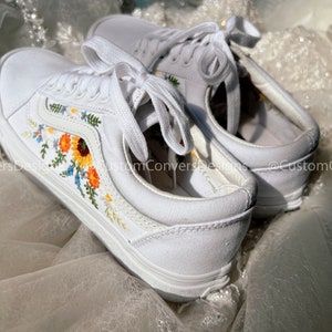 Personalized Vans/custom Vans Sunflower/embroidered Vans Colorful ...