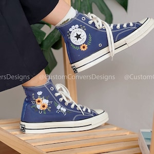 Embroidered Converse/sunflower Converse/wedding Sunflowers Converse ...