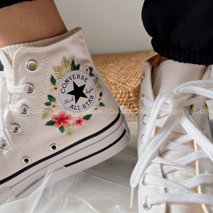 Embroidered Converse/custom Platform Converse/converse High Tops ...