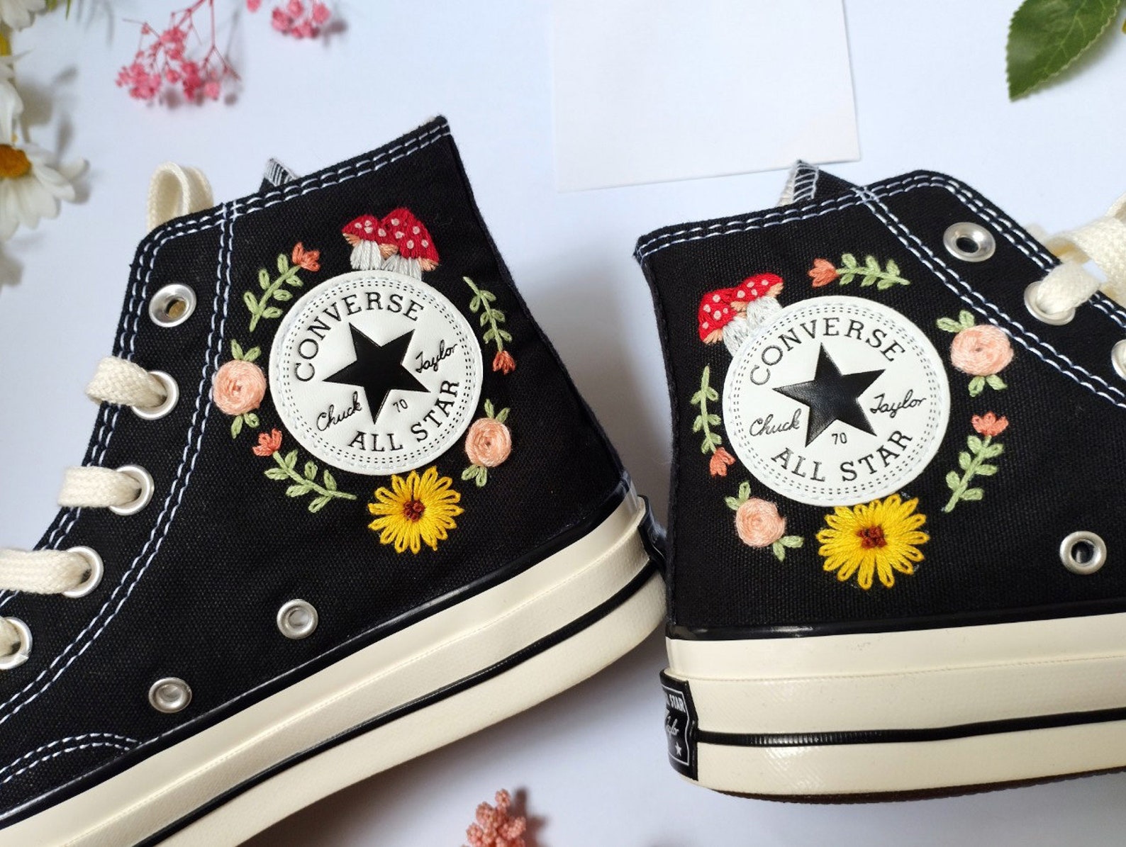 Embroidered Converse/custom Converse Mushroom/custom Pet/converse Dog ...