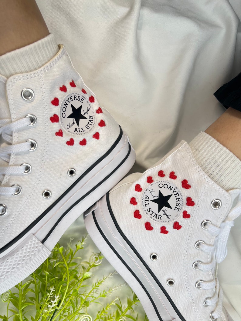 Embroidered Converse/converse High Tops/embroidered Converse Platform ...