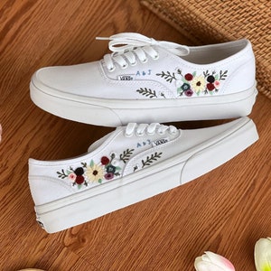 Custom Vans/personalized Vans Flower/embroidered Wedding Vans Bouquet ...