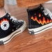 Custom Converse Chuck Taylor 1970s/embroidered Fire Converse/fire ...