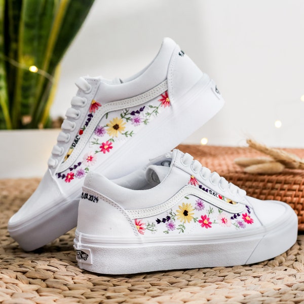 Embroidered Vans - Etsy