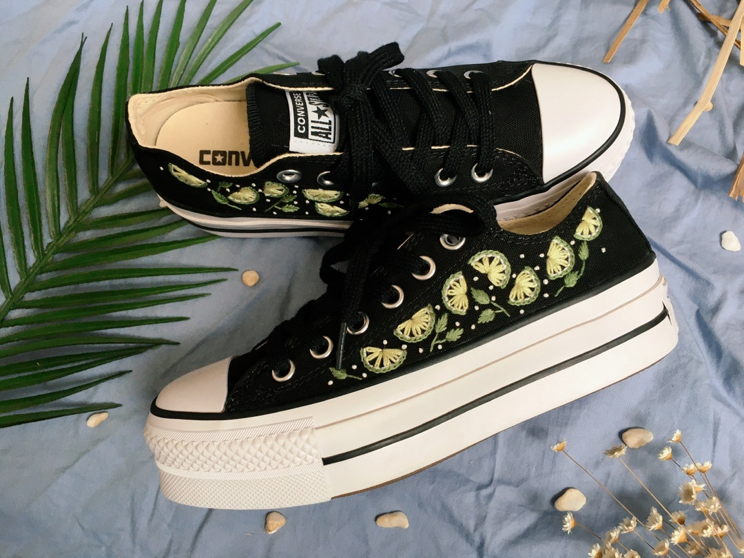 Custom Converse Platform/low Converse Platform Green Lemon - Etsy