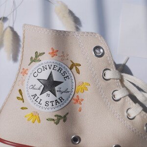 Embroidered Converse/converse High Tops Converse Floral Embroidery ...