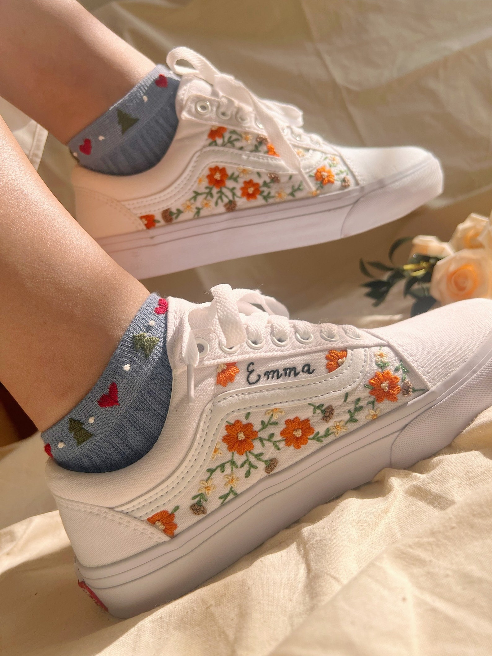 Custom Vans Shoes/ Embroidered Shoes/ Embroidered Vans Sweet - Etsy