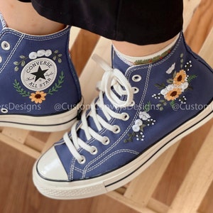 Embroidered Converse/sunflower Converse/wedding Sunflowers Converse ...
