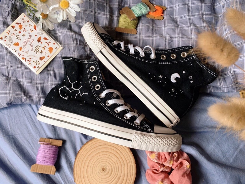 Embroidered Converse/ Converse Custom Constellation Embroidery ...