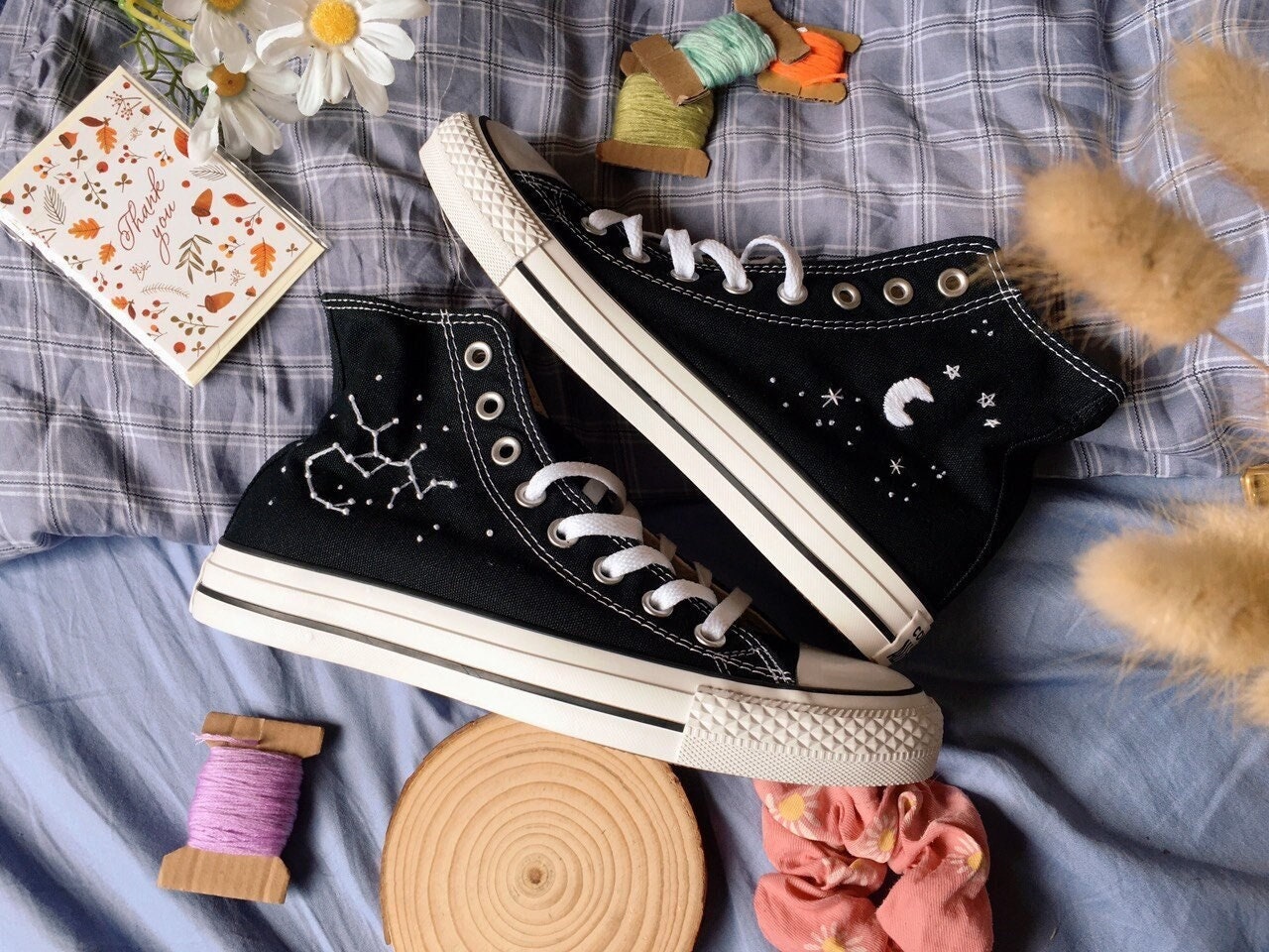 Embroidered Converse/ Converse Custom Constellation Embroidery ...