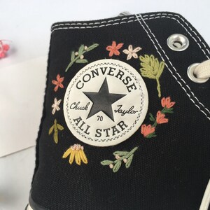 Embroidered Converse/custom Converse Hi Tops/converse Yellow Daisy ...