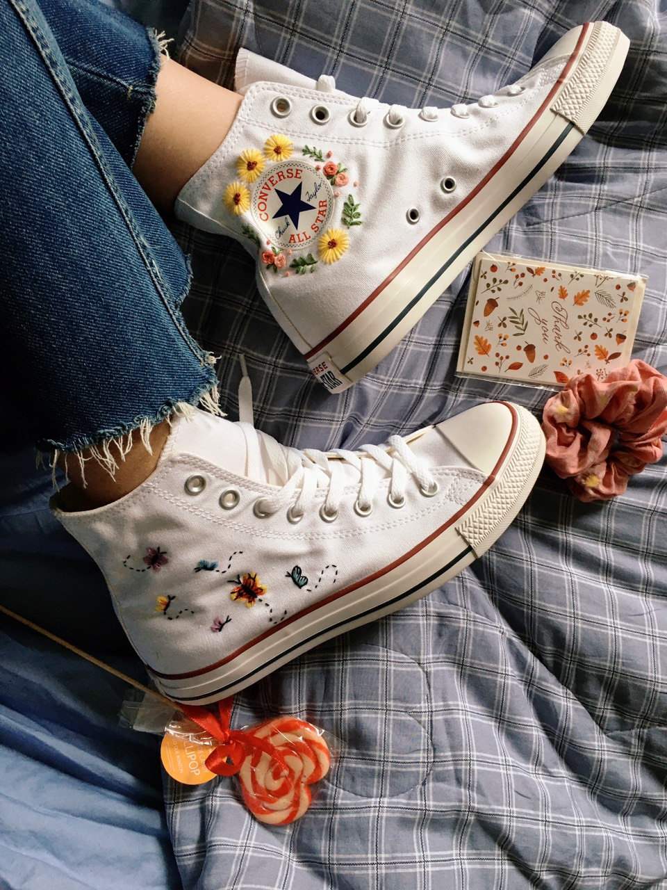 Custom Converse Embroidery/ Embroidered Butterfly Converse/ | Etsy